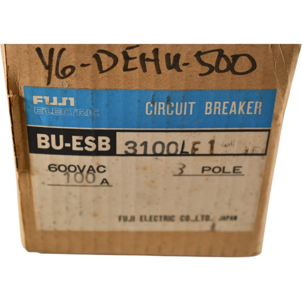 NEW Fuji BU-ESB3100 100A 3 Pole 600V AC Circuit Breaker Type BU-ESB ...