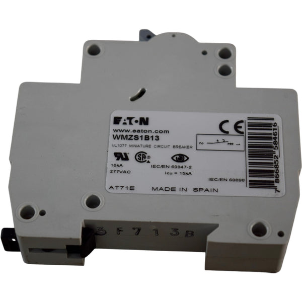 NEW Eaton WMZS1B13 13A 1P Type B Circuit Breaker 277V AC 10kA DIN Rail ...