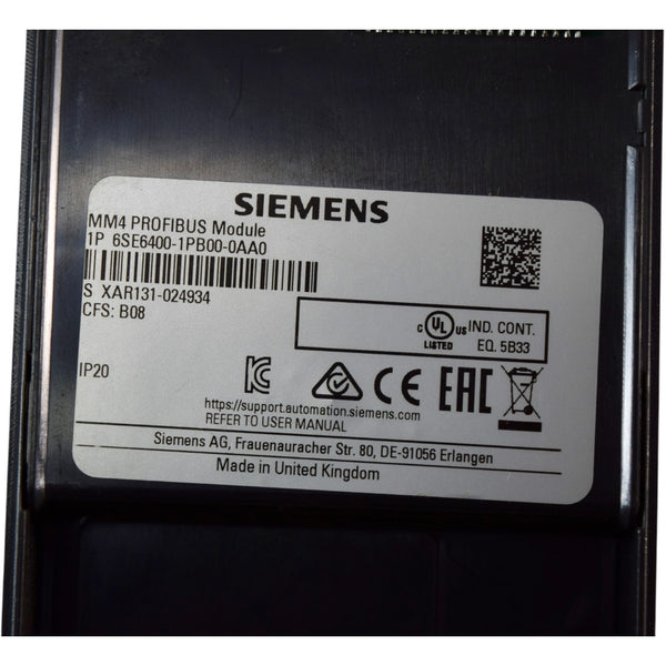 SIEMENS 6SE6400-1PB00-0AA0 Profibus DP Module MicroMaster 4 MM4 RS-485 ...