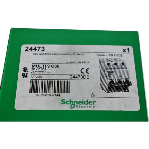 NEW Schneider Electric 24473 Multi 9 C60 3 Pole 50A C Curve Circuit Br ...