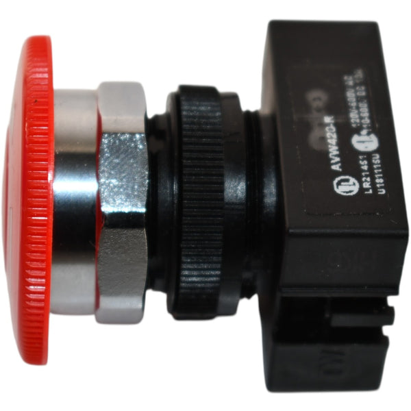 NEW IDEC AVW420-R Emergency Stop E-Stop Push Lock Turn Release 2NO Red ...