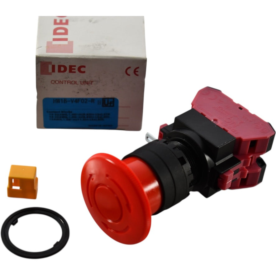 NEW Idec HW1B-V4F02-R 22mm Red Mushroom Emergency Stop Push Button Swi ...