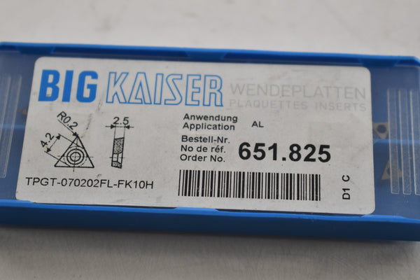 Pack of 10 NEW Big Kaiser TPGT-070202FL-FK10H Carbide Inserts – VB ...