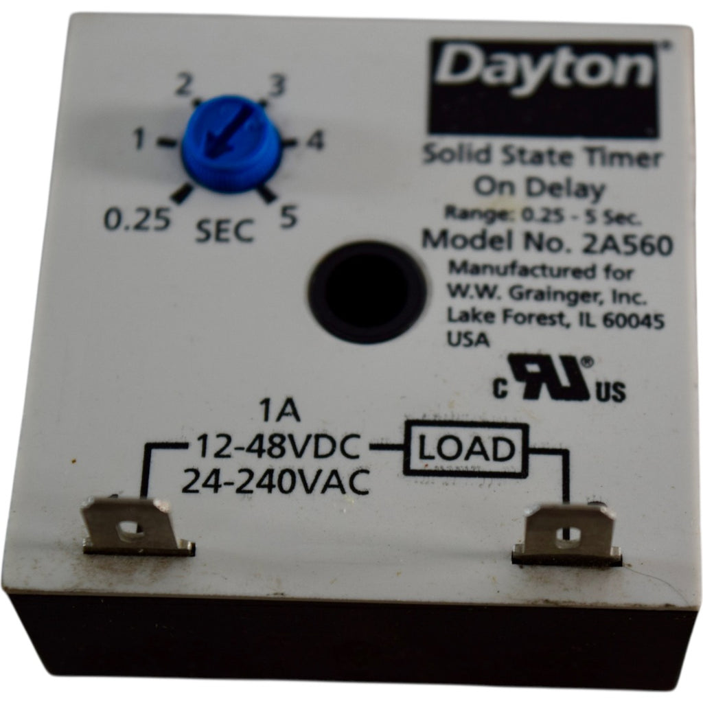 NEW Dayton 2A560 Solid State Timer On Delay 0.25-5 Sec 1A 240VAC – VB ...