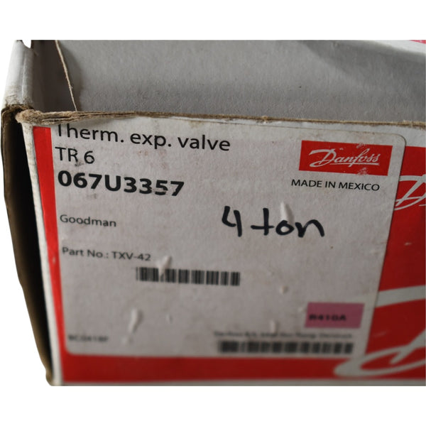 NEW Danfoss TR6 067U3357 Thermostatic Expansion Valve TXV-42 R410A 4 T ...