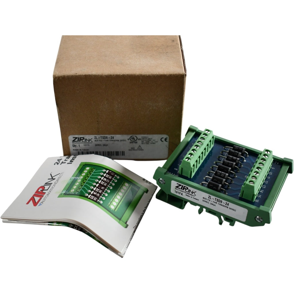NEW Automation Direct ZIPLink ZL-TSD8-24 8-Channel 24VDC Transorb Modu ...
