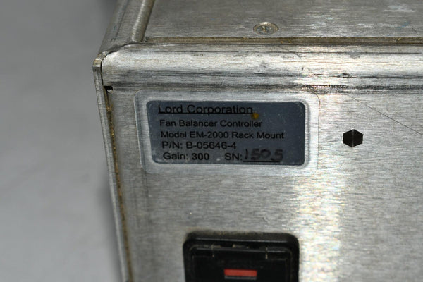 LORD EM-2000 Quad Fan Balancer Controller B-05646-4 Rack Mount