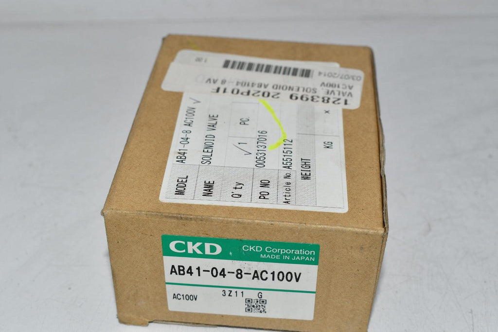 NEW CKD AB41-04-8-AC100V Solenoid Valve Direct Acting Type, 2-Port Ele