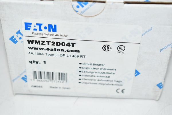 NEW Eaton WMZT2D04T Circuit Breaker 4AMP 2POLE 2 77V480Y DIN RAIL – VB ...
