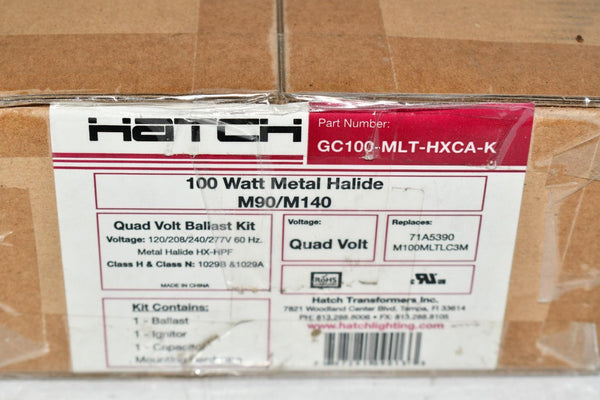NEW HATCH GC100-MLT-HXCA-K PSMH 100W 4T BALLAST KIT – VB Industrial Supply