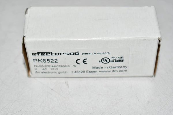 NEW ifm efector PK6522 Pressure Switch, 0 to 1450 psi, 2 x Out, G 1/4