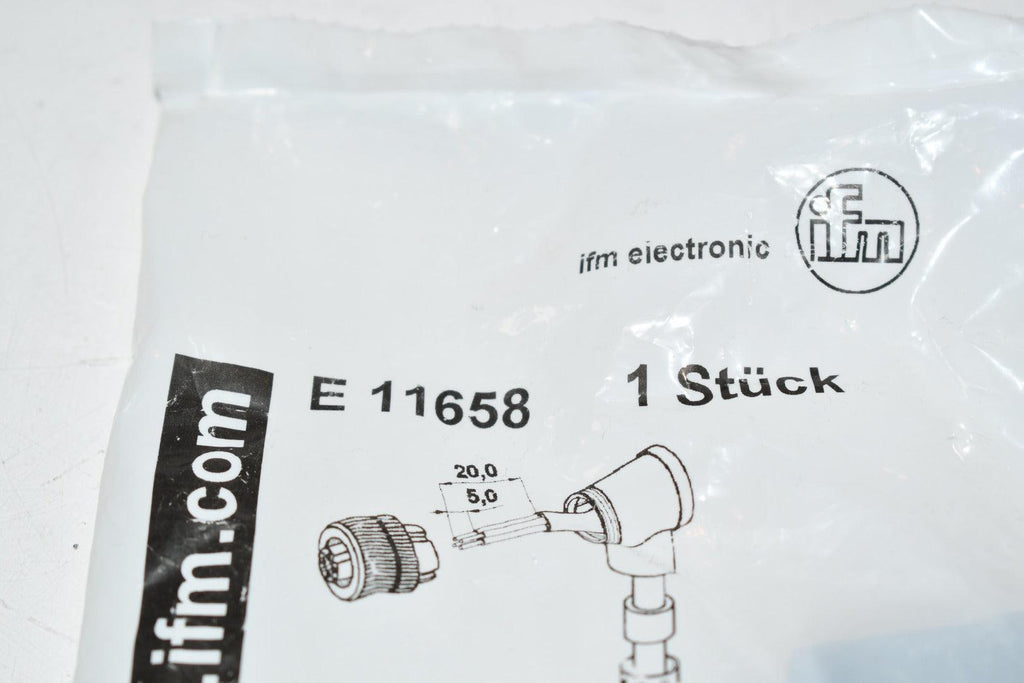 NEW IFM Effector E11658 Plug Socket Wirable socket, AC/DC, M12 connect ...