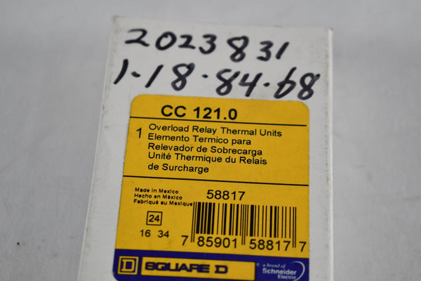 NEW SQUARE D Thermal Unit: 20 Trip Class, CC121.0 – VB Industrial Supply
