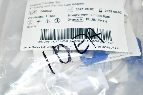 (10) NEW Charter Medical 03-220-90 Plasma/Fluid Transfer Set Female Lu ...