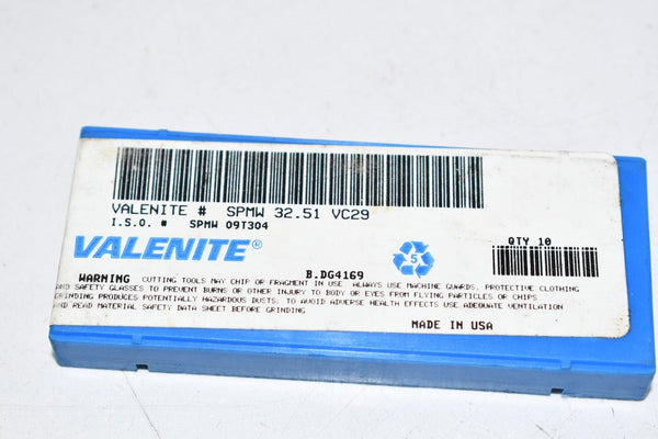 (10) NEW Valenite SPMW 32.51 Grade: VC29 Carbide Inserts Indexable – VB ...