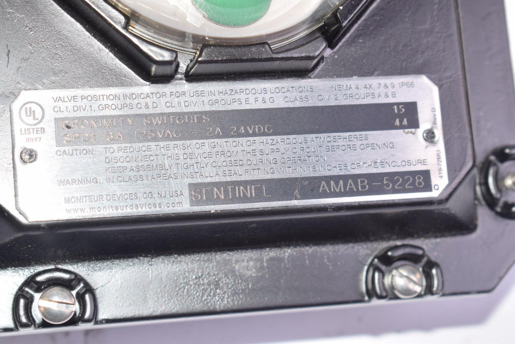 NEW Moniteur Devices Sentinel AMAB-5228 Valve Position Indicator SPDT ...