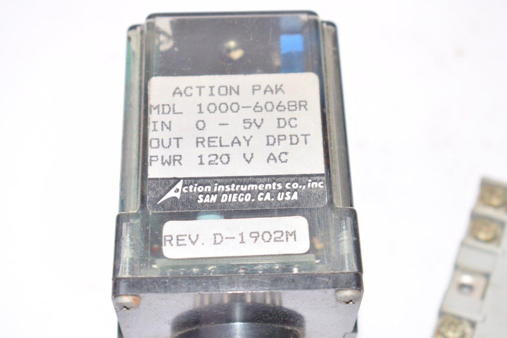 Action Pak Model 1000-6068R Relay Module Switch 120 VAC W/ Socket