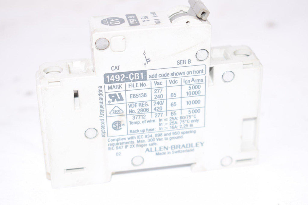 Allen Bradley 1492-CB1 SER B Circuit Breaker 15A G 150 – VB Industrial ...