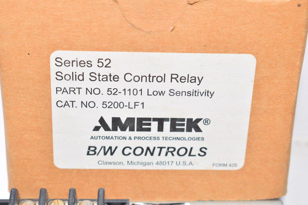 Ametek Series 52 Solid State Control Relay Low-Sensitivity – VB ...