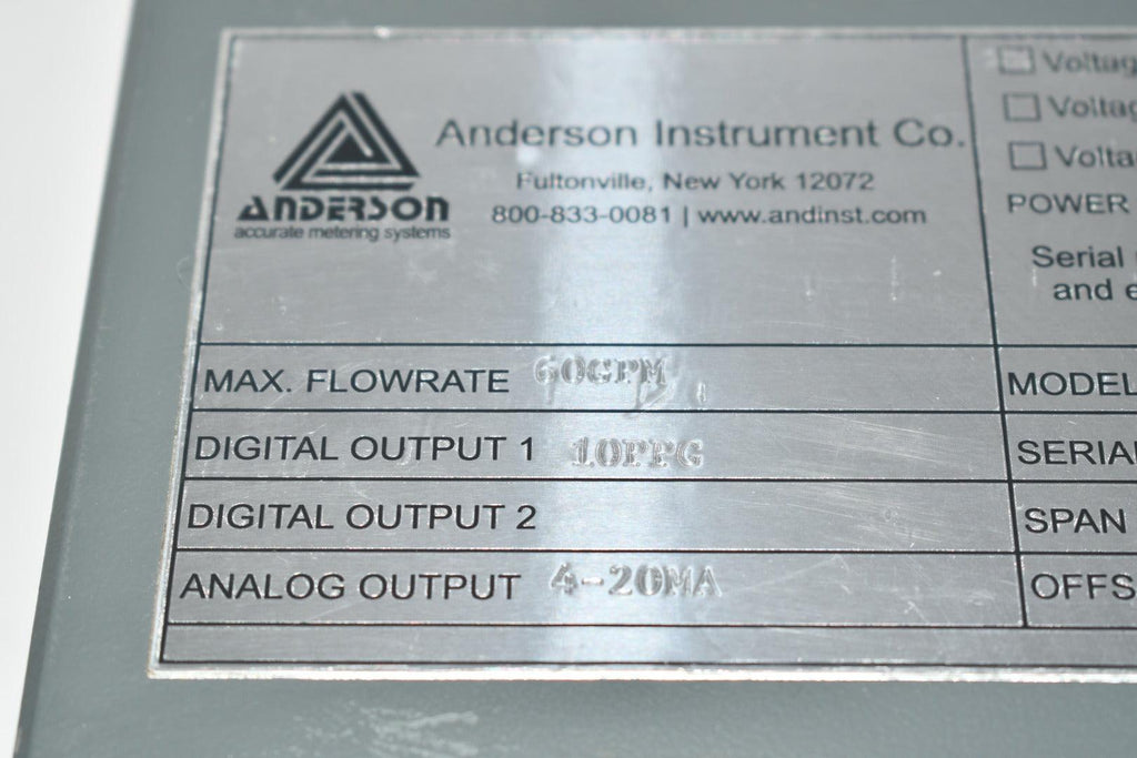 Anderson Instrument IZMS050010000 Flowmeter Controller 60GPM 120V 4-20 ...