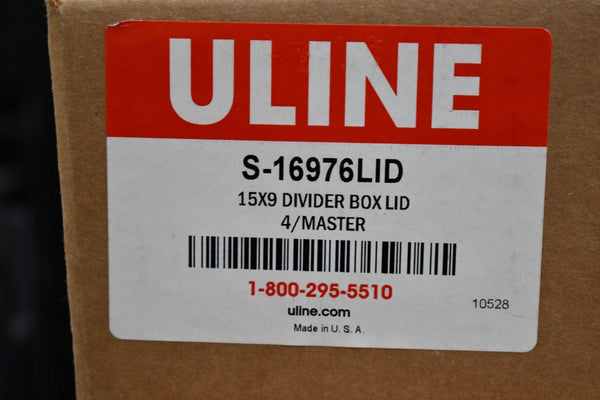 Case of 4 NEW Uline S-16976LID 15 x 9'' Divider Box Lid – VB Industrial ...