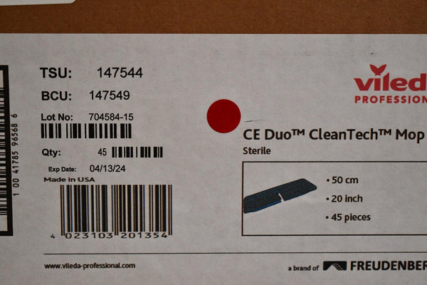 Case of 45 NEW Vileda 147544 CE Duo CleanTech Sterile 2-Sided Laminate ...