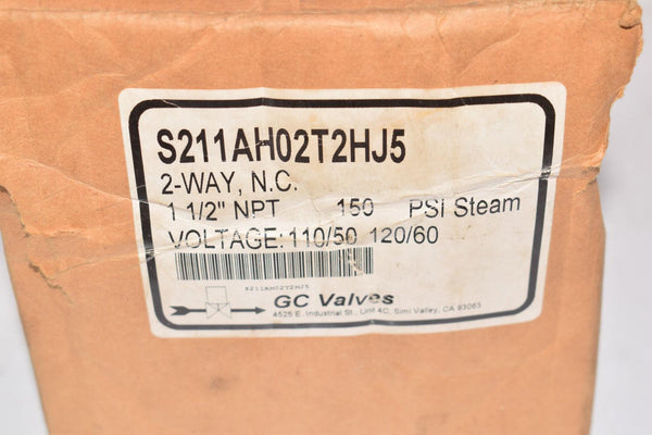 GC VALVES S211AH02T2HJ5 2-WAY N.C. 1-1/2'' NPT 150 PSI Steam 110/120V ...
