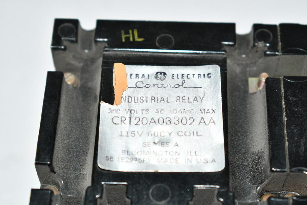 GE CR120A03302AA AC Industrial Relay, 115V, 60Hz, 10A Max, 3NO, 3NC ...