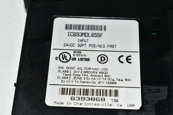 GE Fanuc IC693MDL655F Input Module 24VDC 32PT PLC Fast Module – VB ...