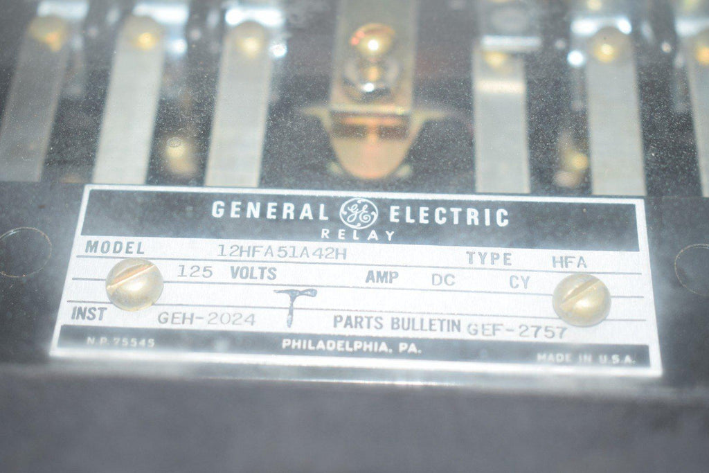 GE General Electric 12HFA51A42H Auxiliary Relay 125 Volt DC GEH-2024 G ...
