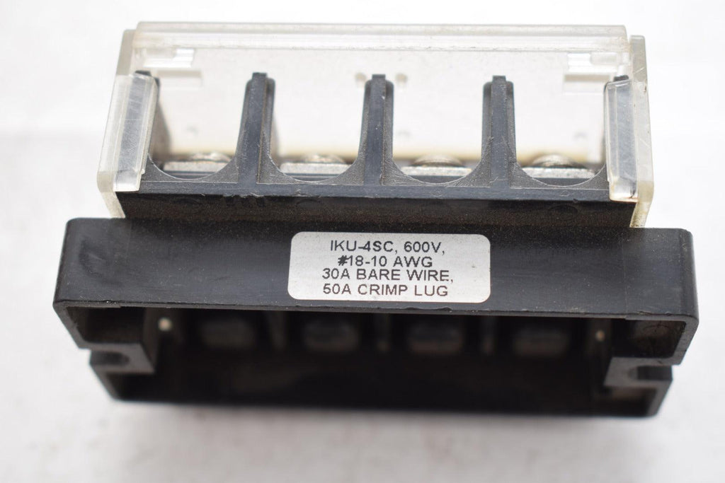 GE IKU4SC Terminal Strip, Heavy Duty, 4 Circuit, 10 to 18 AWG, 30A, 30