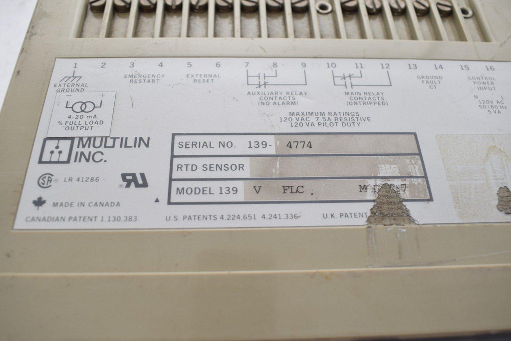 GE Multilin Model 139 Motor Protection Relay RTD Sensor – VB Industrial ...