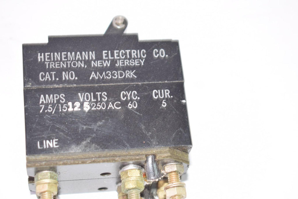 Heinemann Electric AM33DRK Circuit Breaker Switch 250 VAC MAX 7.5/15 A ...