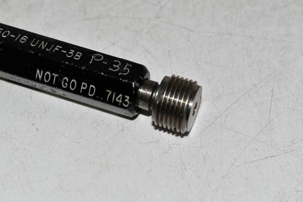 Ideal Thread Gage .750-16 UNJF-3B Thread Plug Gage Go PD .7094 NO GO ...
