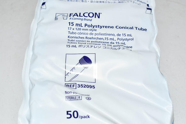 Lot of 100 NEW Falcon 352095 15 mL Polystyrene Centrifuge Tube, Conica ...