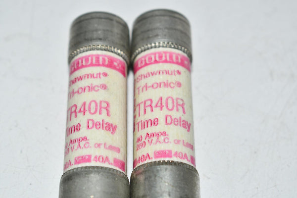 Lot of 2 NEW Gould Ferraz Shawmut TR40R 40 amp 250 volt Fuses