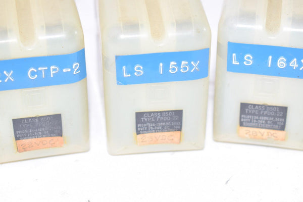 Lot of 3 Square D Type: FPD0-22 Class: 8501 Pilot Duty Relay Switch 8 ...