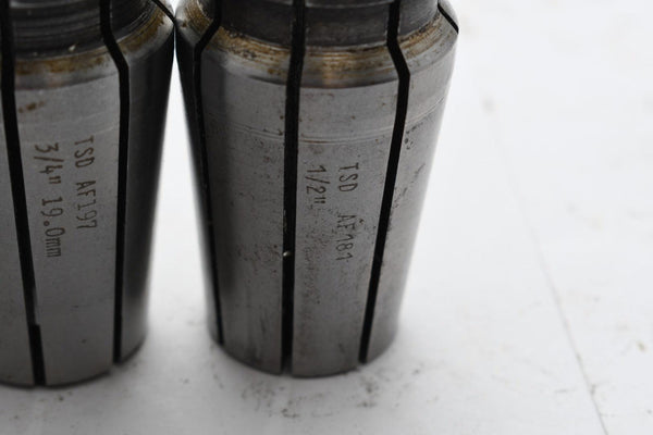 Lot of 5 TSD Universal AF Collet Holders 3/8'' 3/4'' 1/4'' 1/2'' 3/4 ...