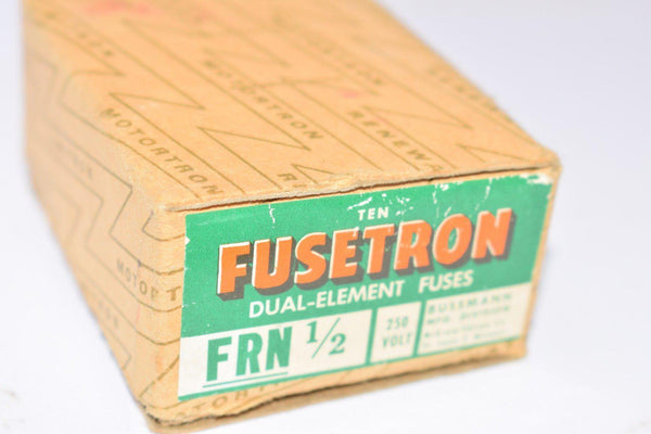 Lot of 8, NEW, Fusetron, Dual-Element, Class K9, Fuse, FRN 1/2, 250 Vo ...