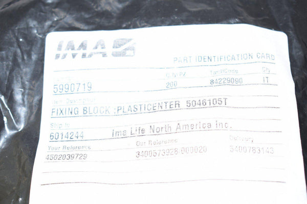 Lot of IMA Life 5990719 Fixing Block Plasticenter 5046105T