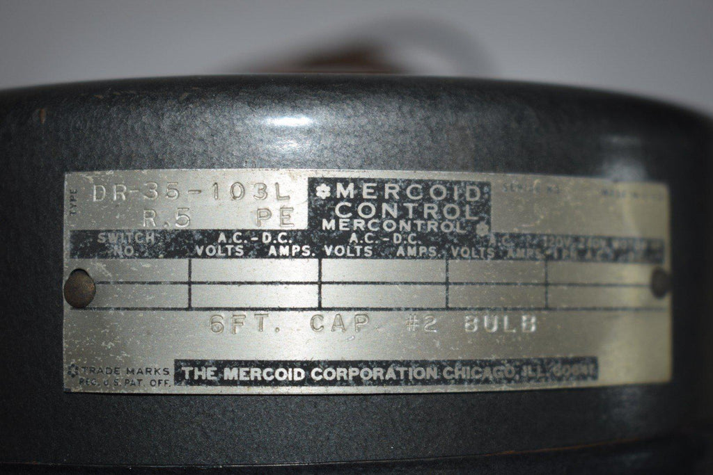 Mercoid Control Mercontrol DR-35-103L Pressure Control Switch 6ft Capa