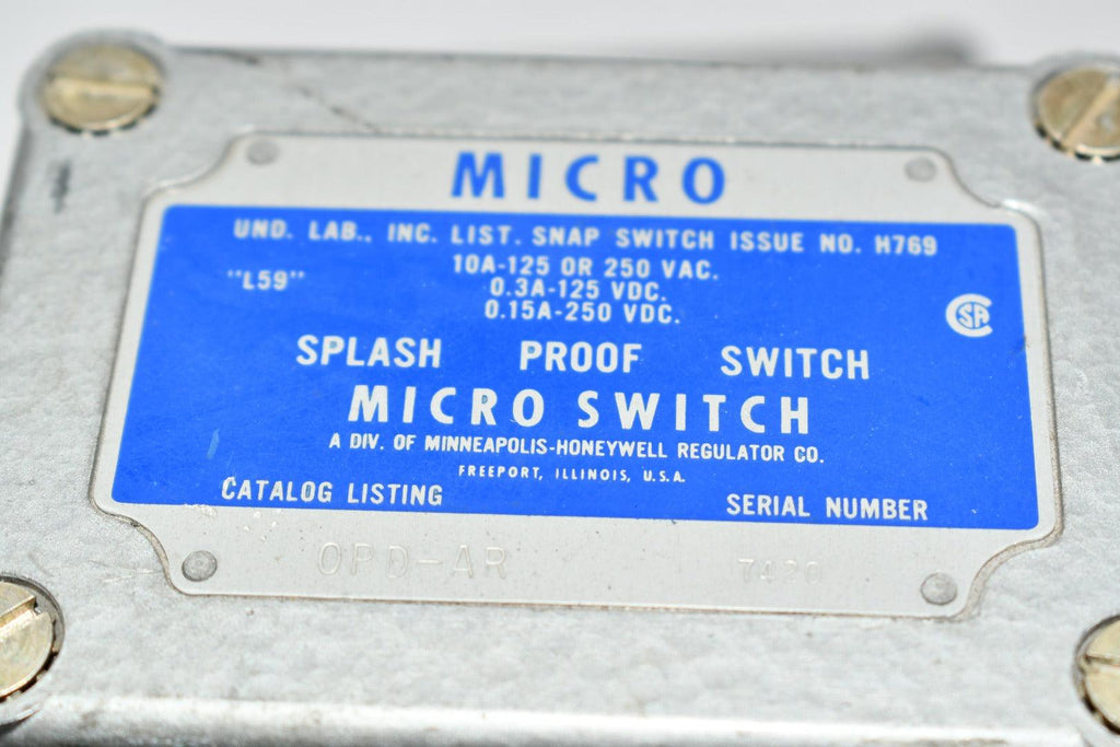 Micro Switch Splash Proof Switch OPD-AR30 OPD-AR 3/4'' 150 A182 3 Way