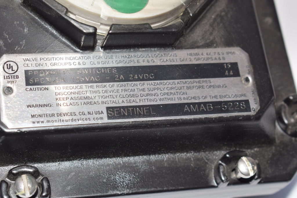 Moniteur Devices Sentinel AMAB-5228 Valve Position Indicator 3 AMP 125