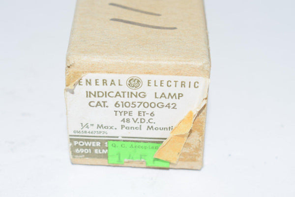 NEW 6105700G42 GE INDICATING LAMP- 48V ET6 DC INDICATOR LIGHT