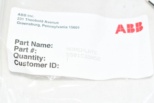NEW ABB 5501C32H52 Nameplate Tag Fill with Anderol 500 Oil – VB ...