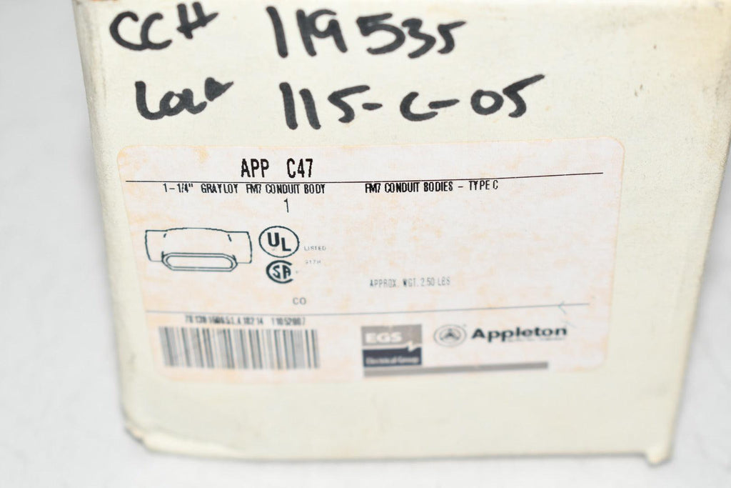 NEW Appleton C47 1-1/4'' Form 7 Body – VB Industrial Supply