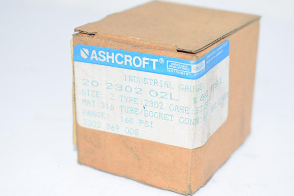 NEW Ashcroft 20230202L 160 PSI Pressure Gage 1/4'' NPT Lower Connectio