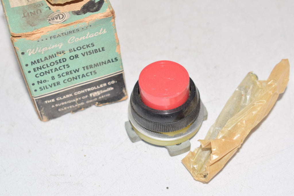 NEW Clark Controls Red Push Button Switch Type H for NEMA 1 Oiltight