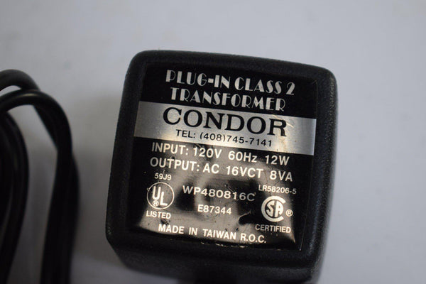 NEW Condor WP480816C Plug-In Class 2 Transformer Input120VAC Output16 ...
