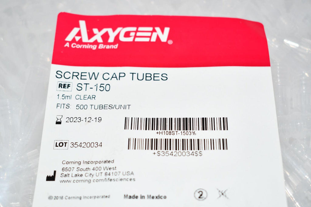 NEW Corning Axygen ST-150 Screw Cap Microcentrifuge Tubes Without Caps ...